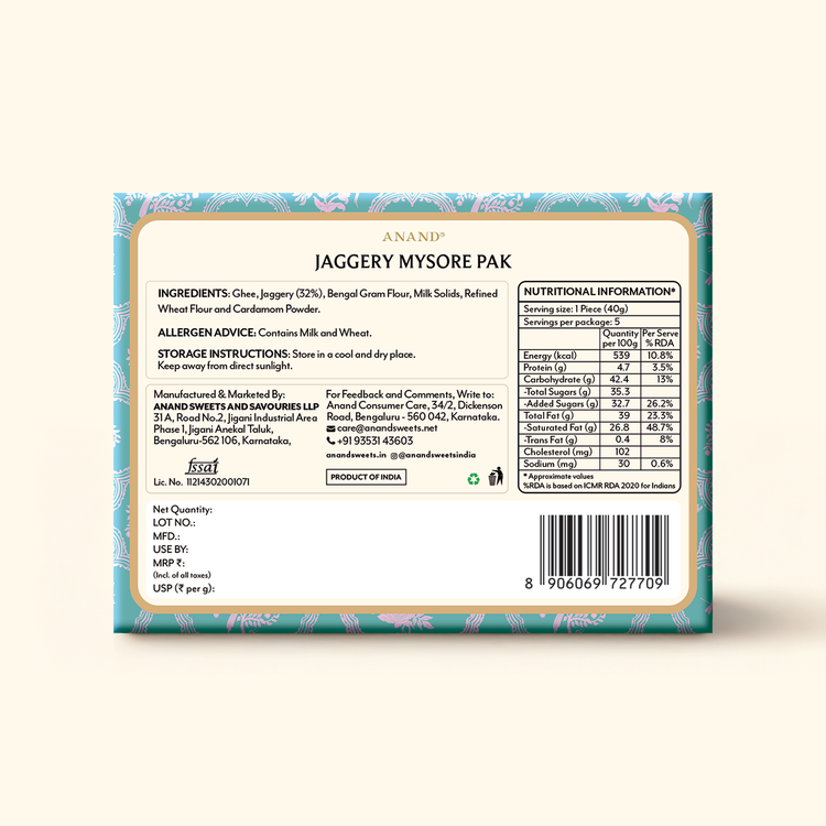 Order Pure Ghee Mysore Pak Online | Anand Sweets