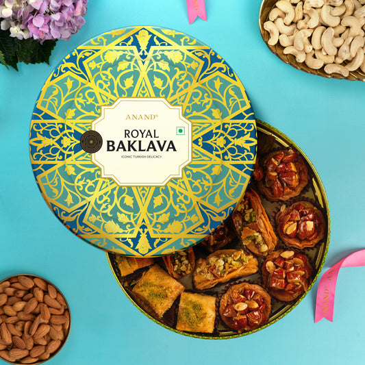 Royal Baklava Box (Round Tin Pack) 350 gm