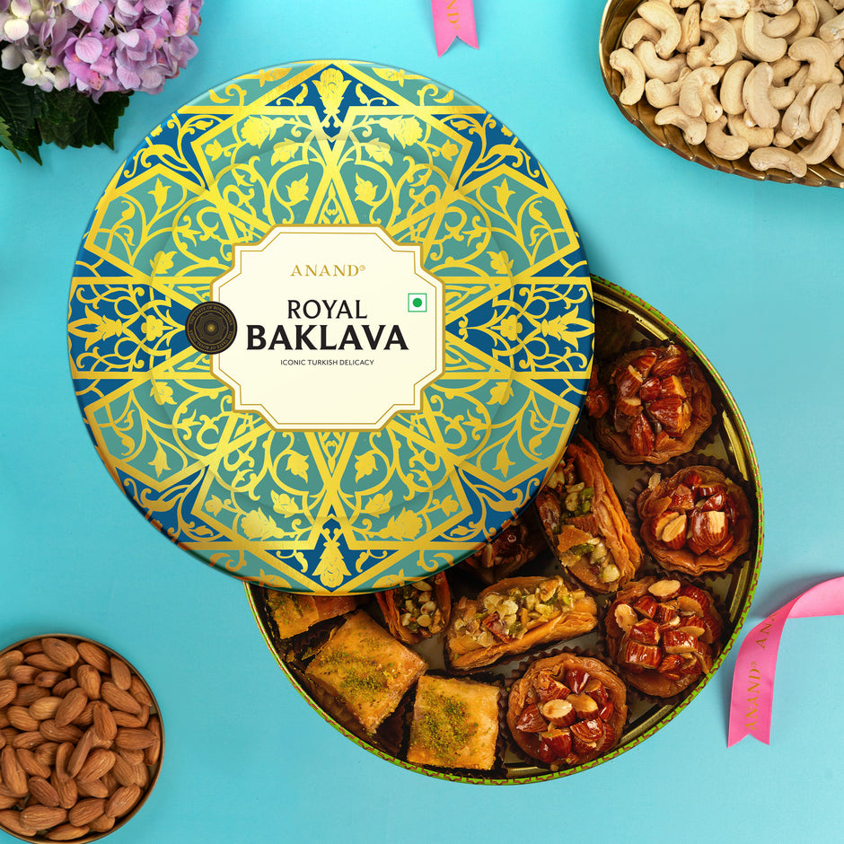 Royal Baklava Box (Round Tin Pack) 350 gm